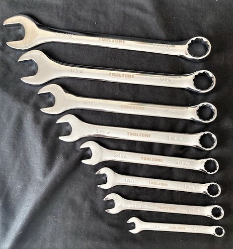 Toolzone Whitworth Spanner Set Combination 8 Pc Polished BSW BSF ...