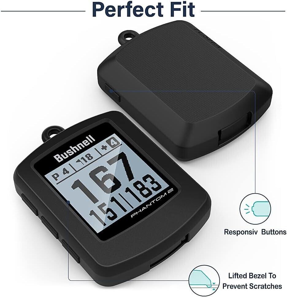 Silicone Case for Bushnell Phantom 2 Handheld Golf GPS Color: Black ...
