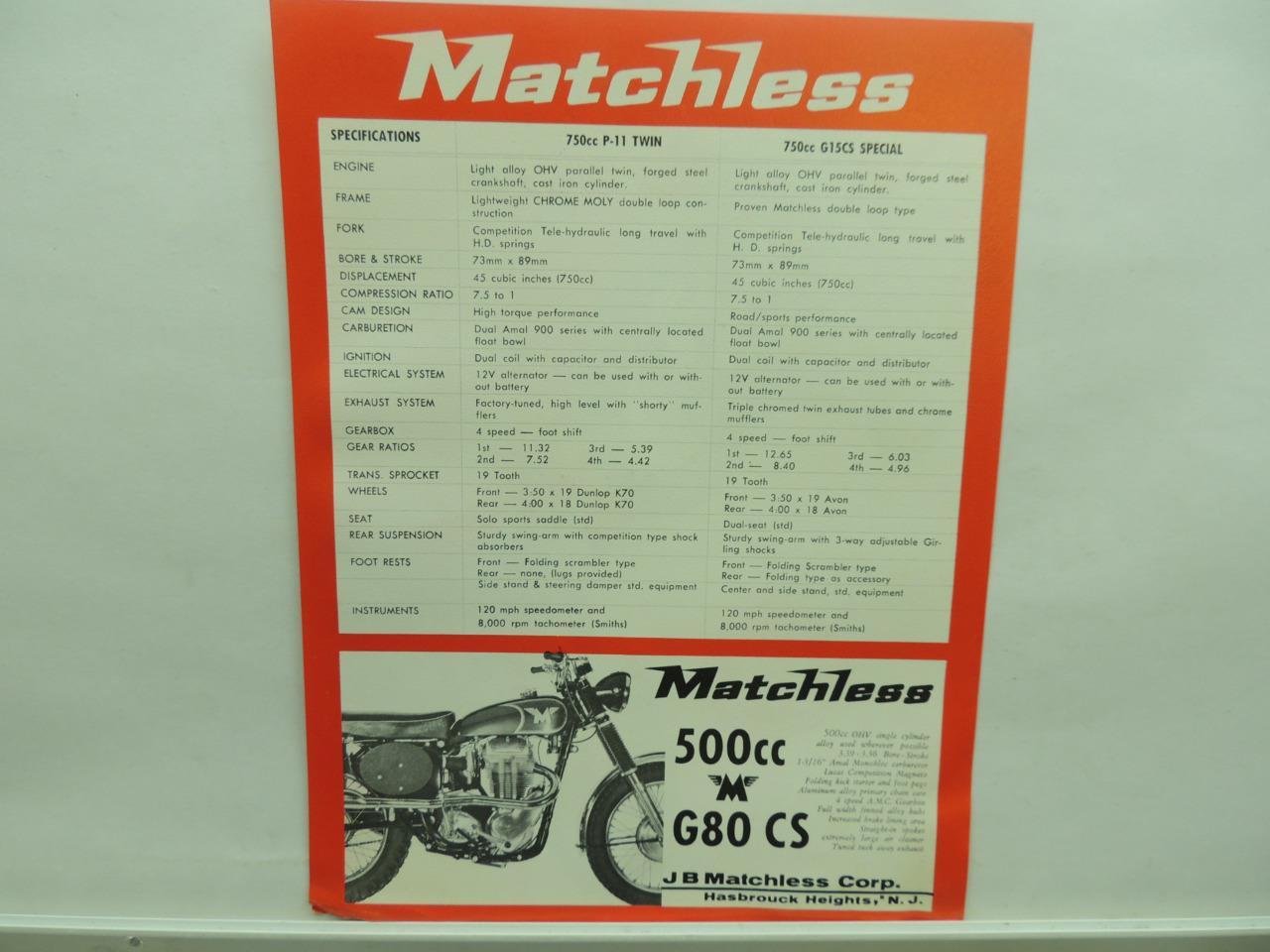 1968 Matchless 750 G15CS Norton P11 Brochure B3201 | eBay