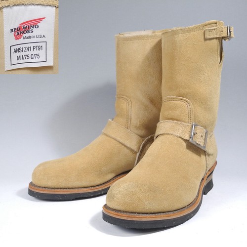 Red Wing 8268 Engineer Boots Belt Low Beige Suede US 9.5D Used | eBay