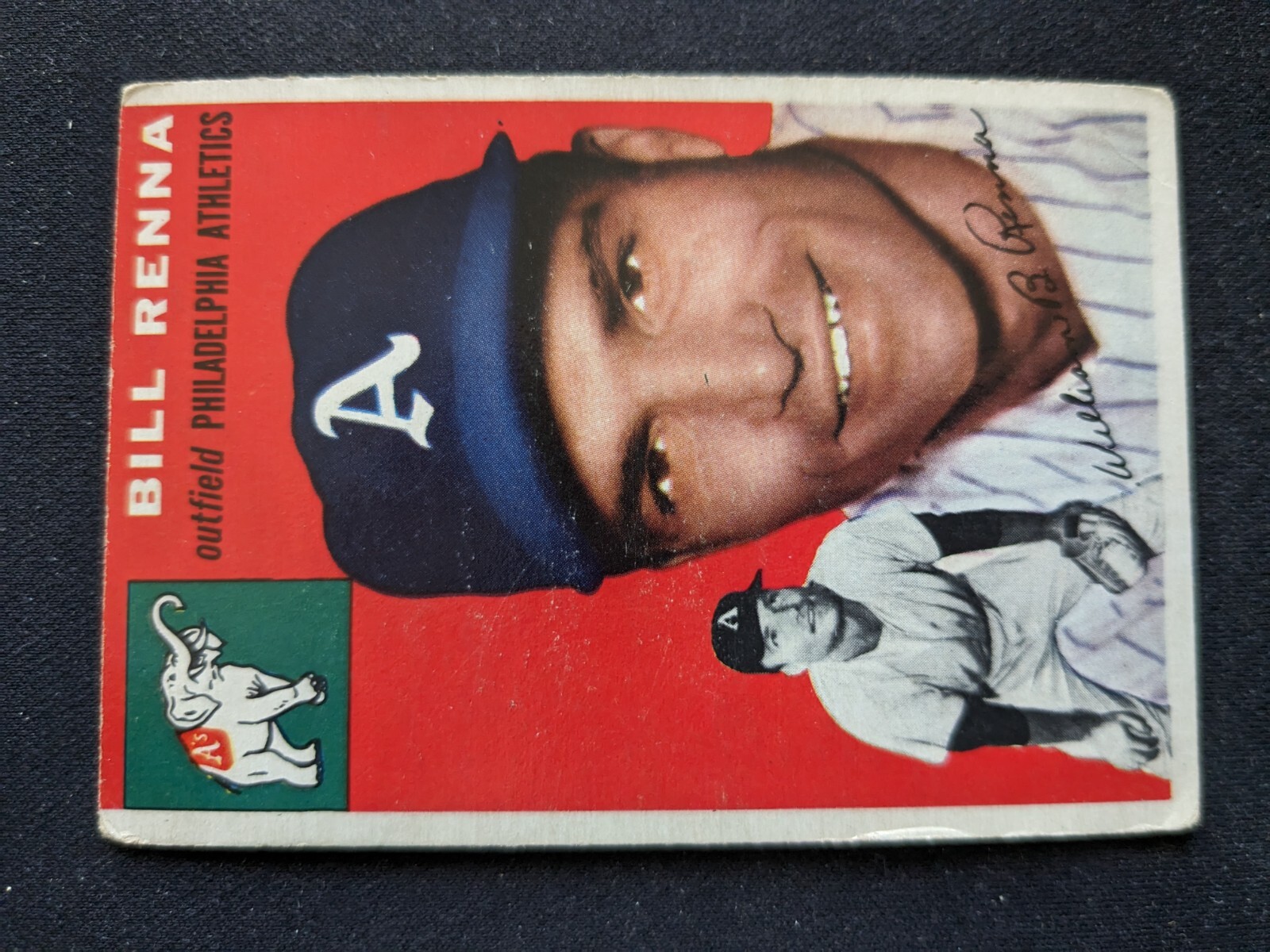 1954 Topps Baseball Card # 112 Bill Renna - Philadelphia Athletics RC ...