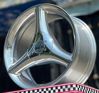 17x8 Polish Antera Prime Style Tri-Spoke Wheels 4x114.3 Wheels with ...