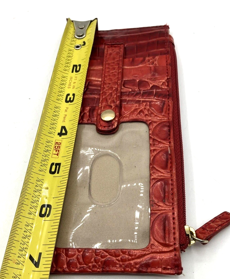 Brahmin credit card wallet red opal Melbourne croc-embossed leather | eBay