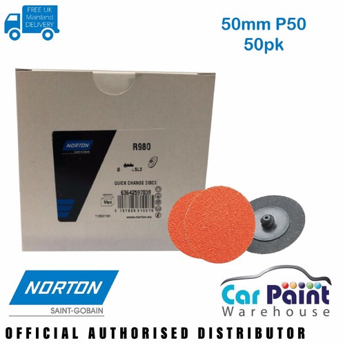 Norton BLAZE X-Treme Life 50mm TR Sanding Discs 2" Roloc 50pk Speedlok ...