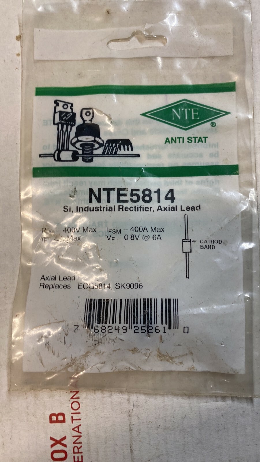 NTE Electronics NTE5814 Plastic Silicon Rectifier Axial Lead 6 Amp ...