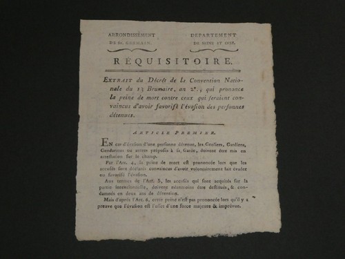Griveau - Signed Indictment - French Revolution (Death Penalty) - 1804 ...