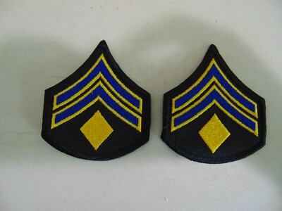 MILITARY POLICE OR FIRE PATCH SET OF 2 SEW ON CORPORAL STRIPES WITH ...