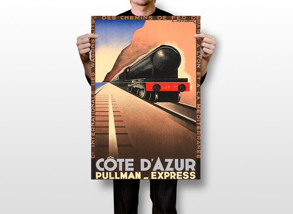 Cote D'Azur Pullman Express Train Vintage Wall Art Home Decor - POSTER ...