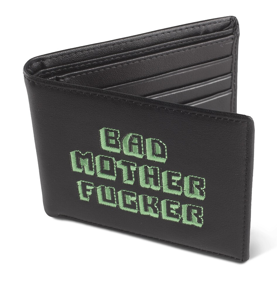Black Green Embroidered Bad Mother Fu**er Leather Wallet As Seen in ...