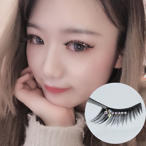 Glitter Thick Long Eye Lashes Cat Eye Diamond Manga Lashes False Eyelashes 854707085859 | eBay ...