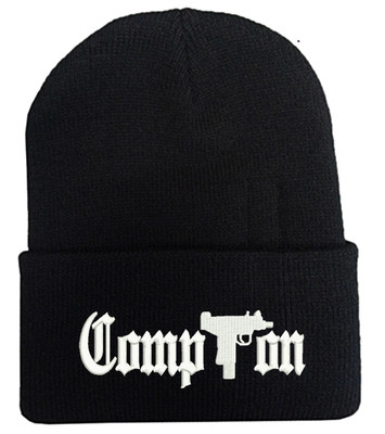 COMPTON WITH GUN LOGO BEANIE HAT WINTER CAP | eBay