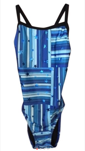 Speedo Women 28 S Performance Train II Flyback Swimsuit Blue Star Mania ...