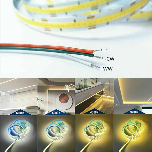 FCOB CCT Flexible COB LED Strip Light FOB 608 High Density Dimmable ...