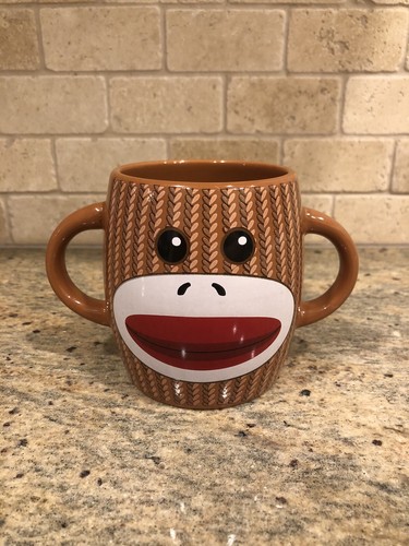 Sock Monkey Coffee or Tea Mug / Cup with Double Handles by Galerie ...