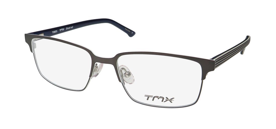 NEW TIMEX TMX SHOOT OUT GLASSES DESIGNER 53-16-140 GRAY MENS METAL ...