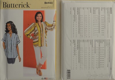 Butterick 6943 - Misses' Top with Short or Long Sleeves | eBay