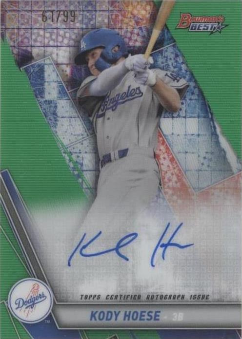 2019 Bowman's Best - Autographs Kody Hoese #B19-KH Green Refractor /99 ...