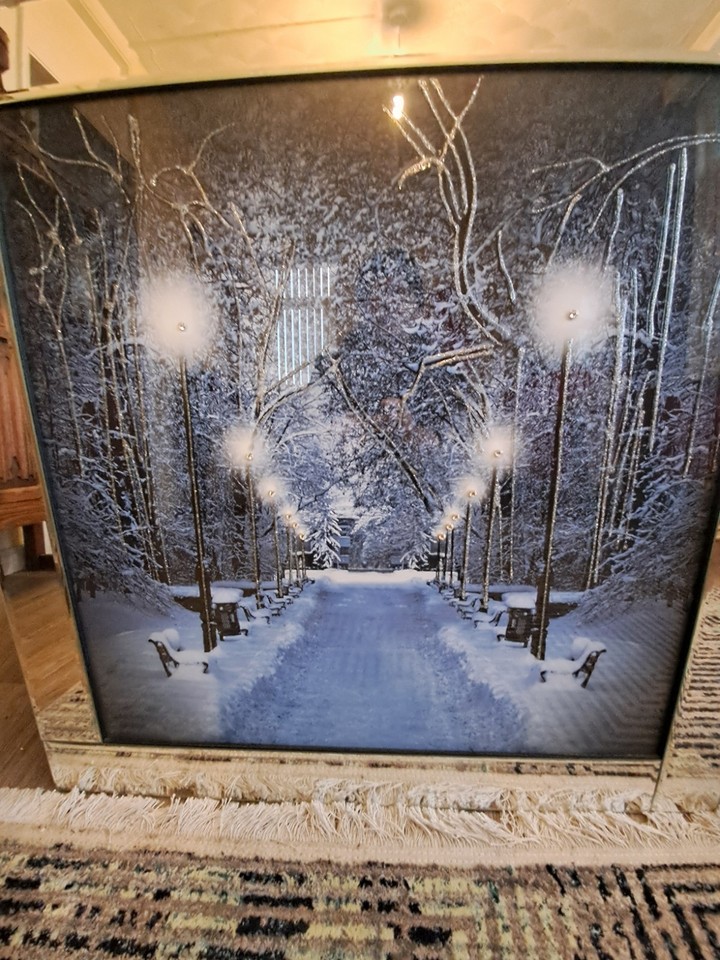 large snow winter scene with beanie & 2 tone step frame pictures | eBay UK