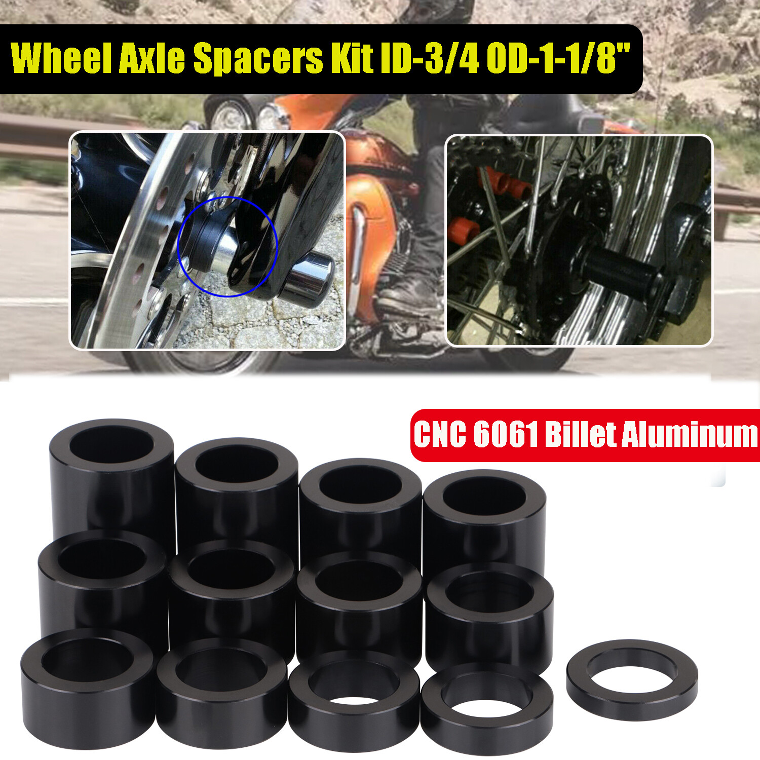 ID-3/4 OD-1-1/8" Wheel Axle Spacer For Harley Sportster 1200 Softail ...