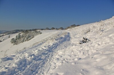Photo 6x4 Colley Hill in snow Reigate This is the top of the path up ...