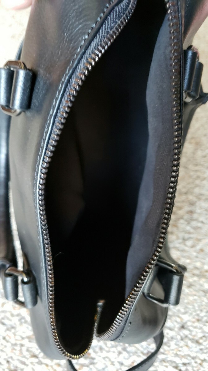 Barneys New York Grained Black Leather Duffel Shoulder Hand Barneys New York Grained Black Leather Duffel Shoulder Hand