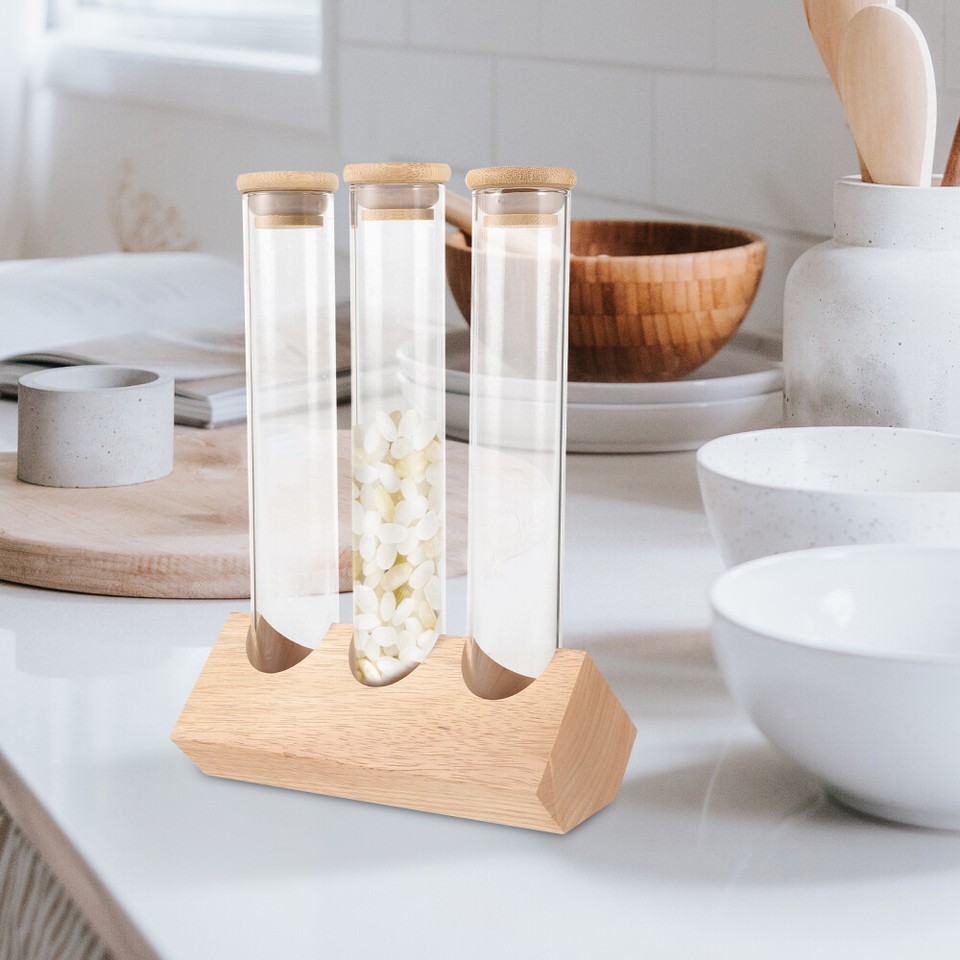 Mini Coffee Beans Display Rack Bins Tube Glass Bottle Coffee Bean ...