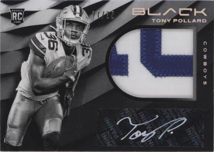 2019 Panini Black - Rookie Patch Autographs Tony Pollard #98 Silver /35 ...