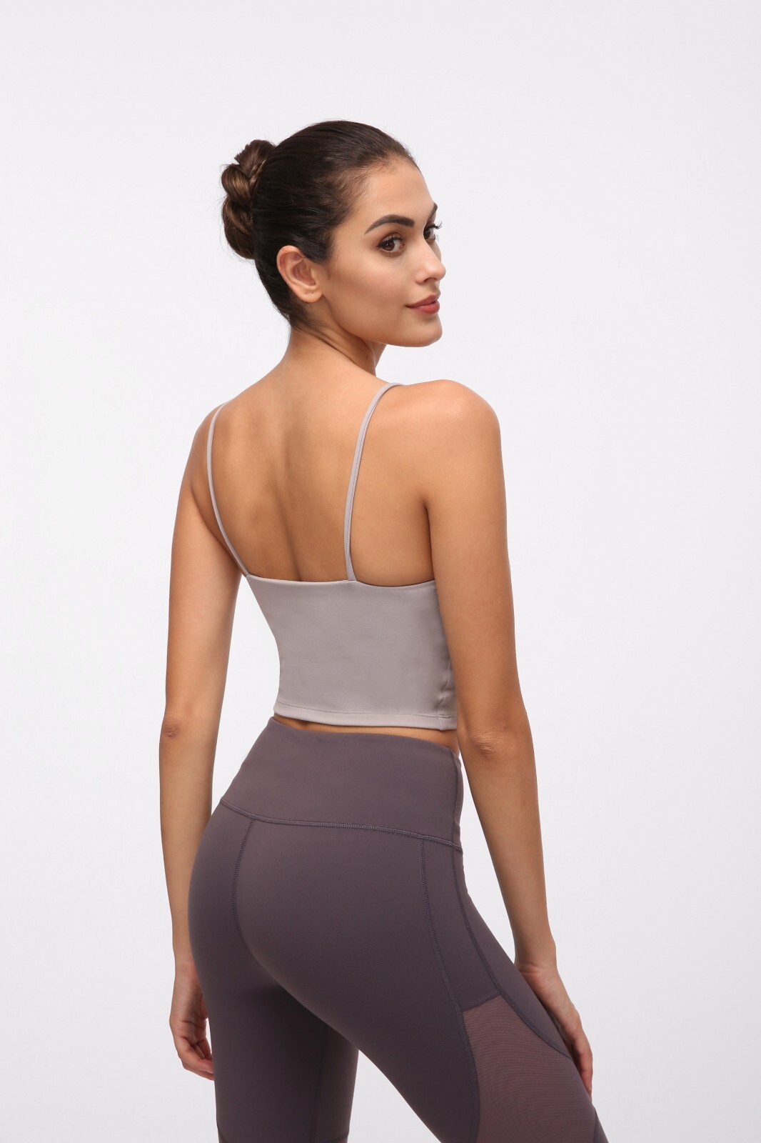 FITINCLINE Womens Built in Sports Bra Tank Crop Top Padded Vest Gym ...