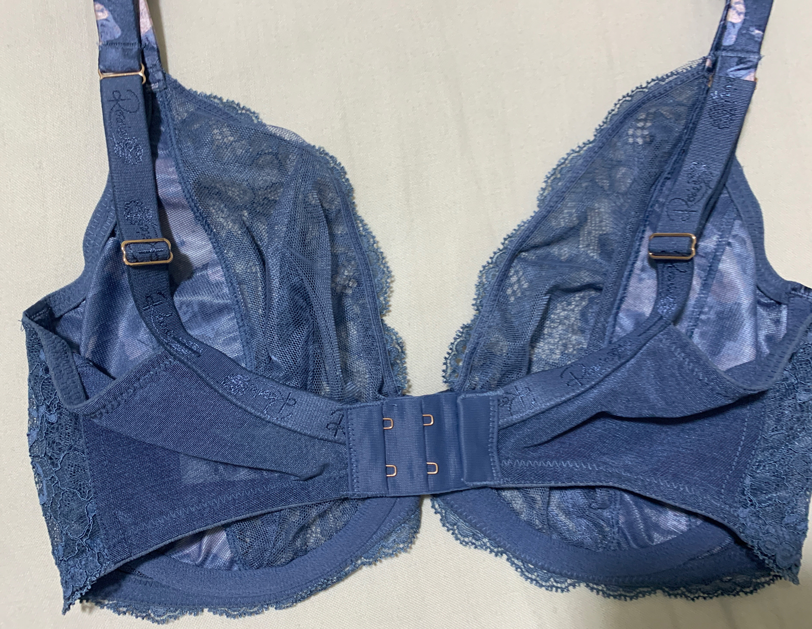 M&S ROSIE AUTOGRAPH LUXURIOUS SILK & LACE NONPADDED PLUNGE Bra AIRFORCE ...