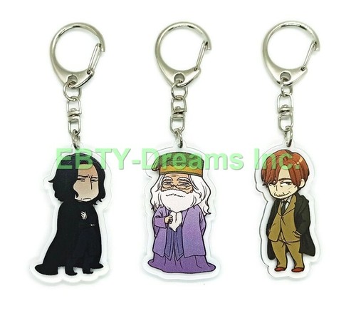Set of 3 Harry Potter Acrylic Keychain Severus Snape, Albus Dumbledore ...