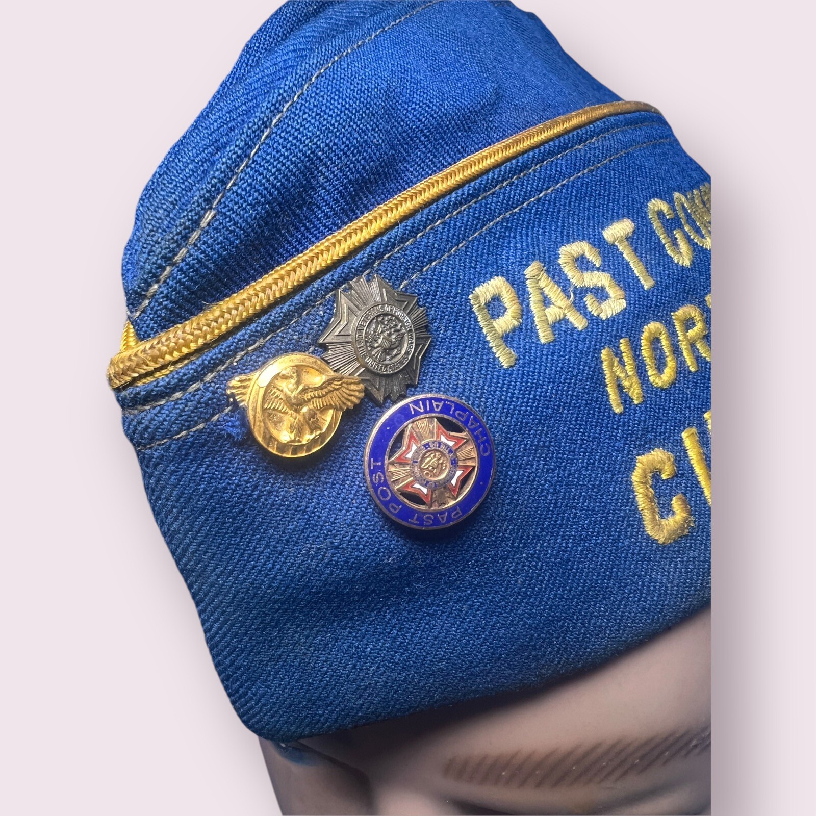 VETERANS of FOREIGN WARS CAP + PINS VFW GARRISON HAT Commander ...