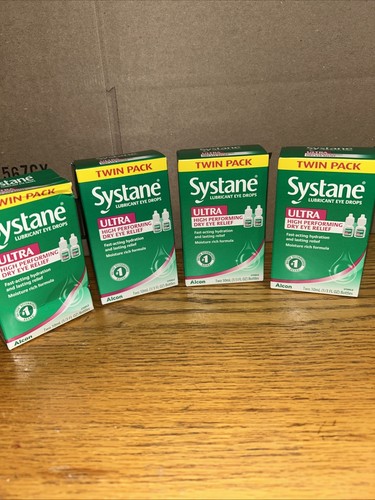 EXP 02/2027+! 4 Box Lot Systane ULTRA TWIN Pack (8 Bottles 10mL) Eye ...