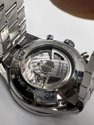 TAG HEUER Carrera Chronograph CV2014-1 Automatic Black Dial Date Steel ...