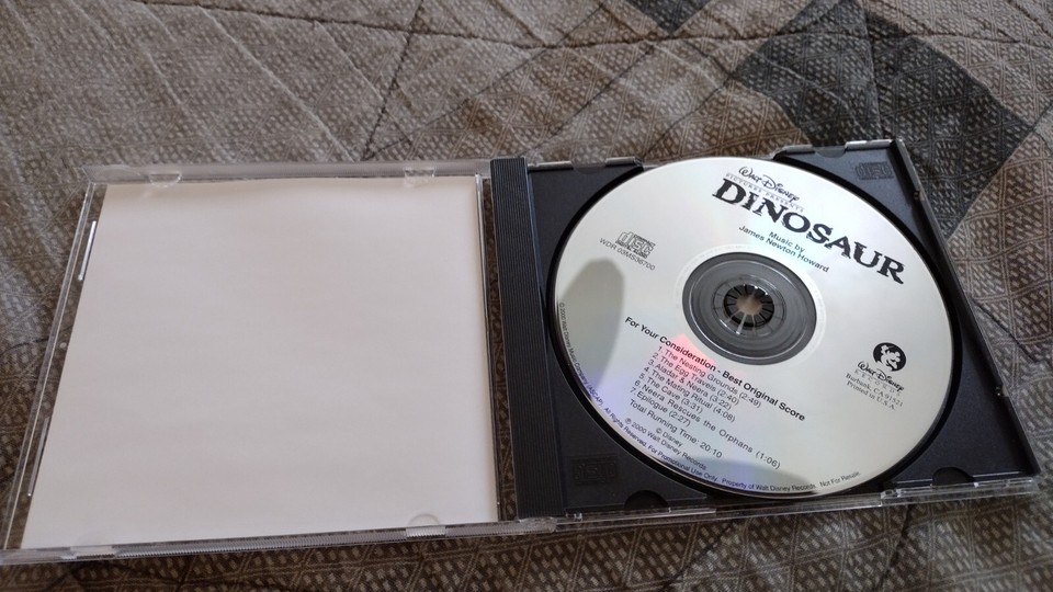 FYC Promo CD Walt Disney's DINOSAUR James Newton Howard Soundtrack ...