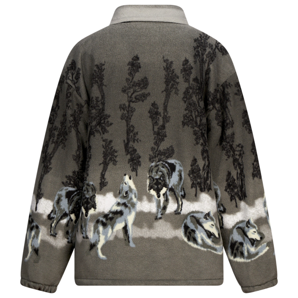 LADIES WOMENS DOUBLE FLEECE ANIMAL PUPPIES WOLF DOLPHIN WILD PRINTED ...