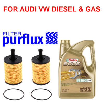 Engine OIl with Filter Tune Up Kit w extra Oil Filter For Audi VW ...