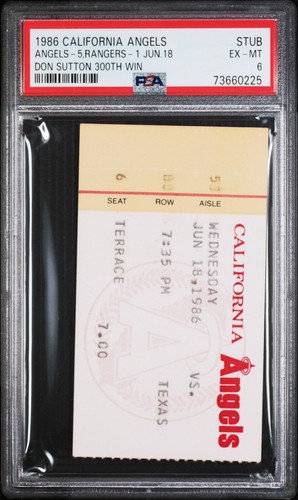 6/18/86 Angels Rangers Don Sutton 300th Win MLB Baseball Ticket Stub ...