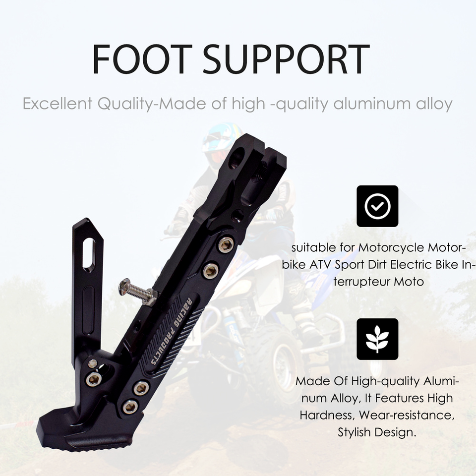 Universal Adjustable Aluminum Alloy Motorcycle Side Stands Kickstand ...