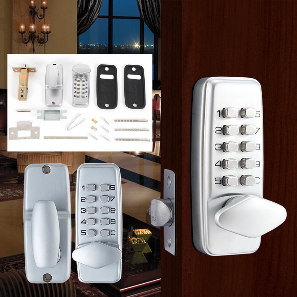 Digital Mechanical Door Lock Code Push Button Keyless Combination Knob ...