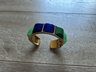 Trina Turk Gold Tone Baroque Multi Stone Hinge Bangle Bracelet | eBay