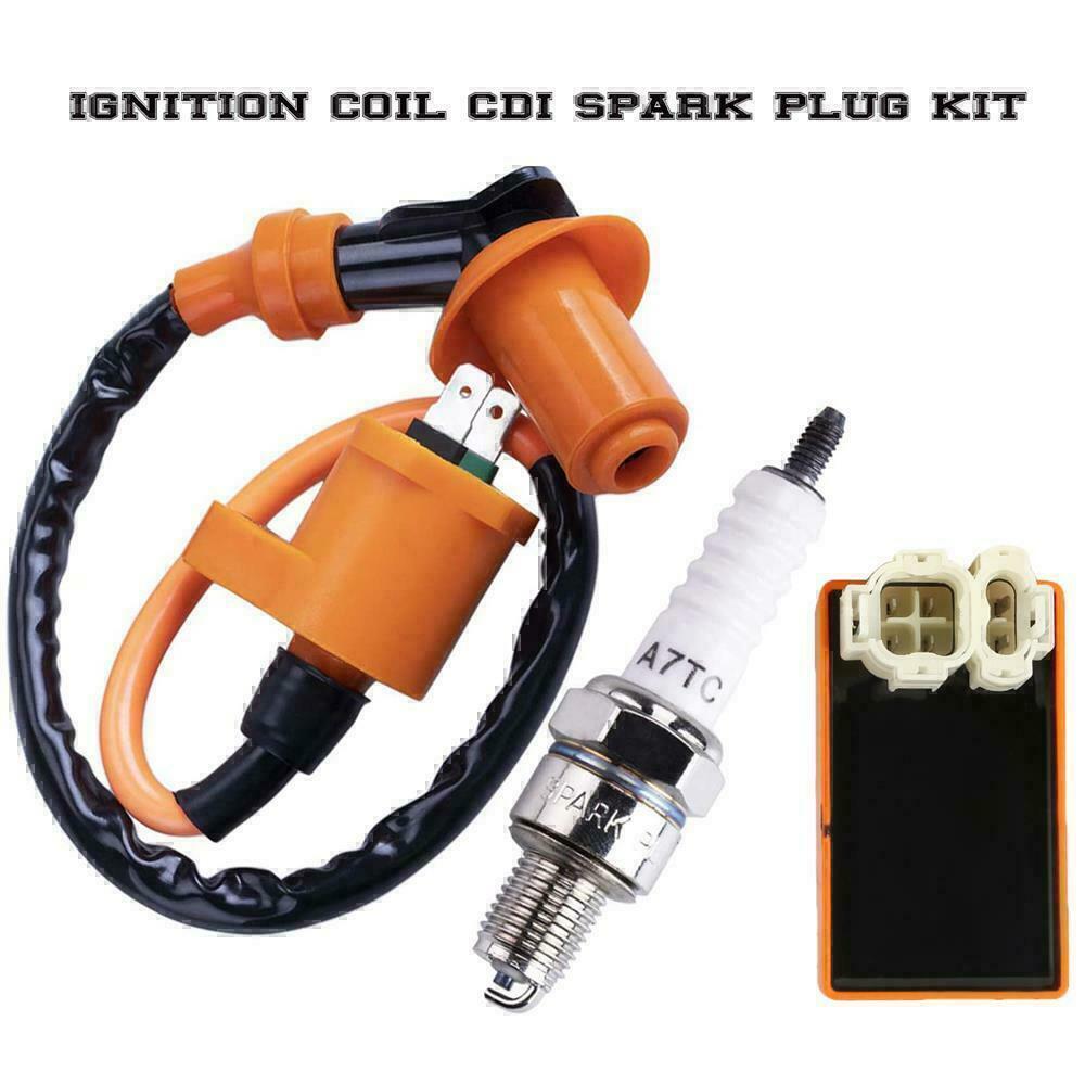 Ignition Coil CDI Spark Plug Kit fit Gy6 Motorcycle Scooter ATV 50cc ...