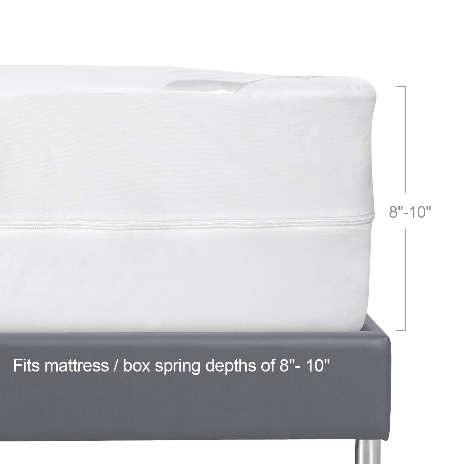 Zippered Waterproof Mattress Protector Anti Bedbug Box Spring ...