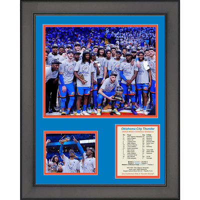 Framed Oklahoma City Thunder 2024-2025 Western Conference Champs Photo ...