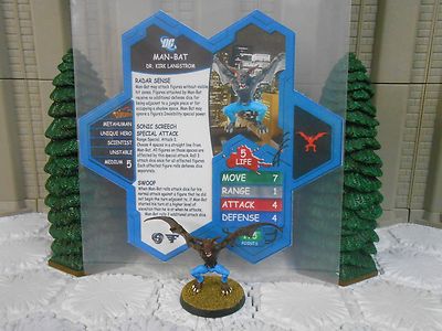 Heroscape Custom Man-Bat Double Sided Card & Figure w/ Sleeve DC Batman ...