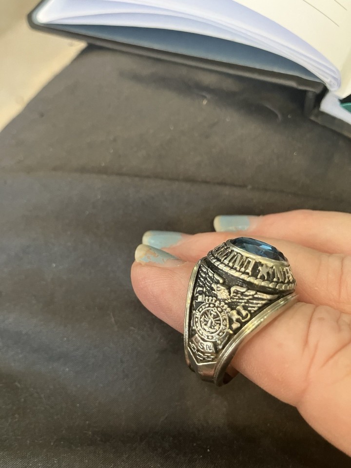 Vintage United States Navy Blue Stone Jostens LTM Men’s Service Ring 9 ...