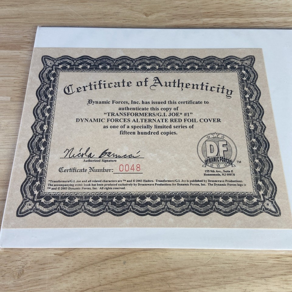 Transformers Gi Joe Comics Dynamic Forces Dreamwave Red Foil Cover LE ...