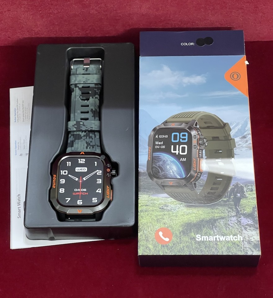 Smartwatch HT26 Green Silicone Band + Metal Black Band | eBay