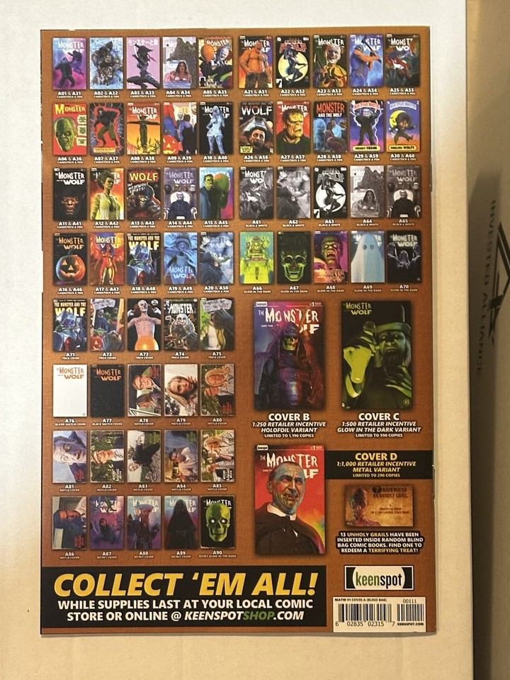 Mark Spears The Monster And The Wolf #1 Trick Cover A72 Keenspot 2025 ...