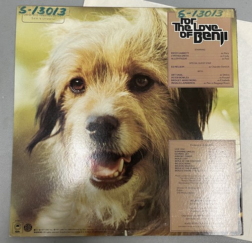 FOR THE LOVE OF BENJI 1977 Radio PROMO Vinyl Record MOVIE Soundtrack ...