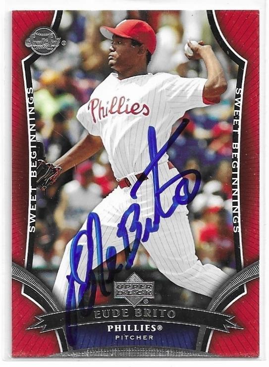 EUDE BRITO Autographed Signed 2005 UD Sweet Spot card #114 Philadelphia ...